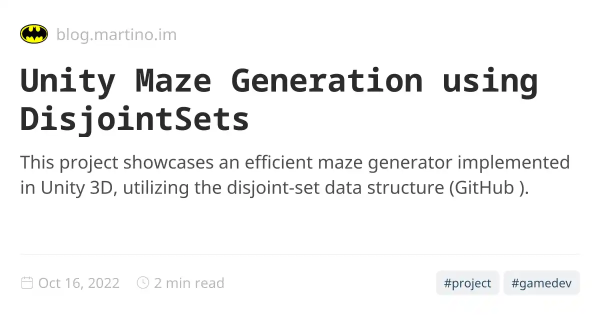 Unity Maze Generation using DisjointSets